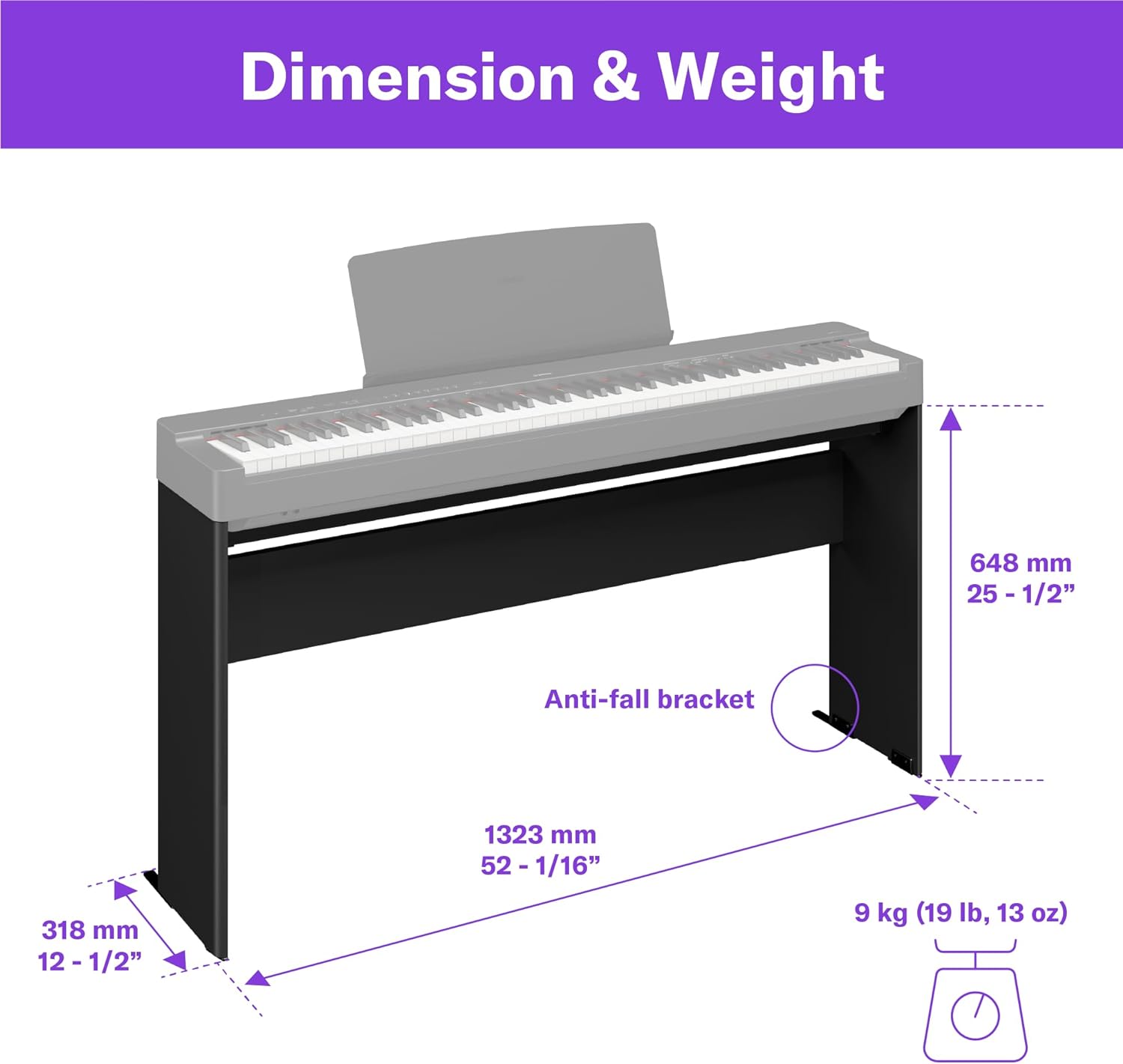 Yamaha L-100b Base De Madera Para Piano P143 P145 P223 | Tecnoiglesia Store